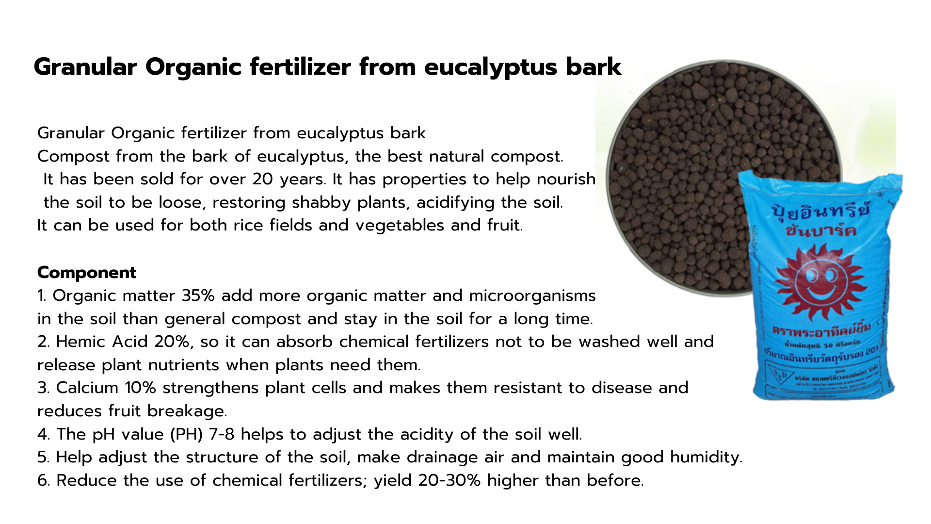Granular Organic fertilizer from eucalyptus bark – Siamtree